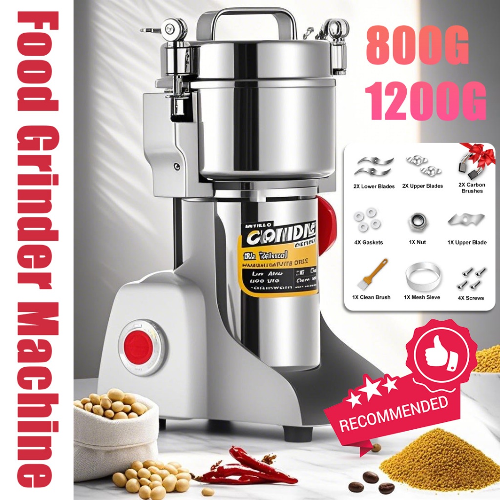 1200G Dry Food Powder Crusher Stainless Steel Grinder Machine Big ...