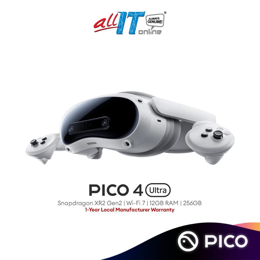 PICO 4 Ultra VR MR Headset Virtual Reality (Snapdragon XR2 Gen 2, Refresh rate 90 Hz, Wi-Fi 7 ...