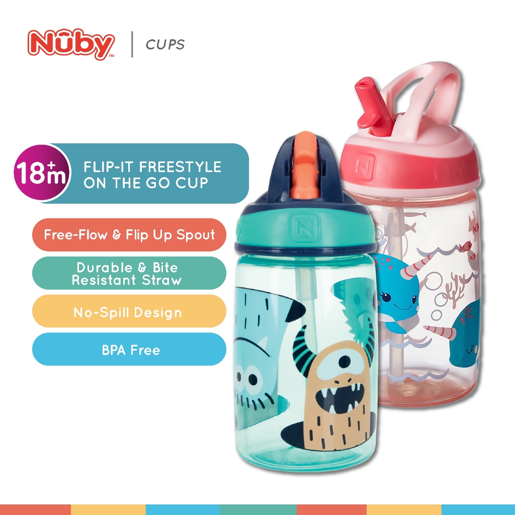 Nuby Flip-it Freestyle Hard Straw Flip-it On The Go Cup 12oz/340ml | Shopee Malaysia