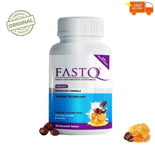 FastQ Original HQ | Vitamin Minda Anak Bijak IQ EQ | Supplement Fokus Otak Cerdas (Tablet Coklat ...