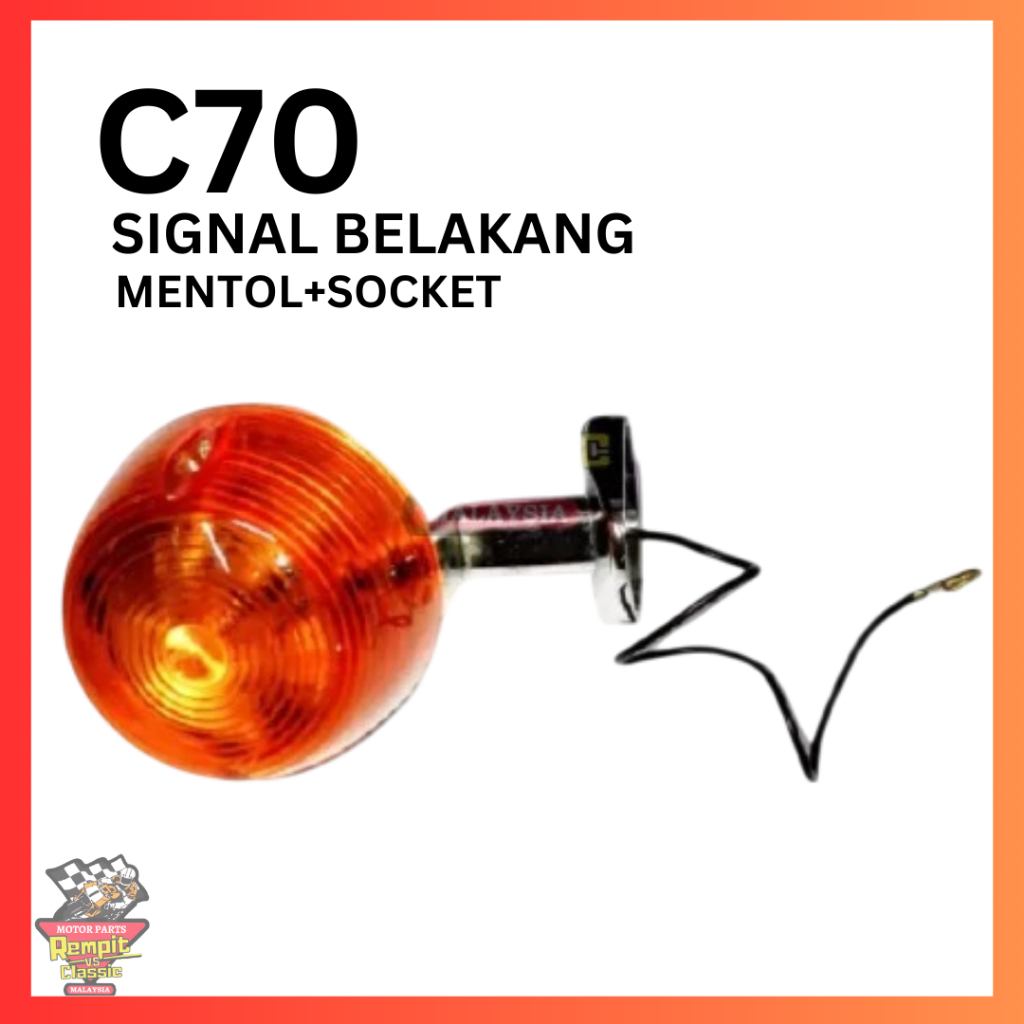 REMPIT C70 Honda Bulat Signal Belakang Chrome Siap Mentol Siap Socket ...
