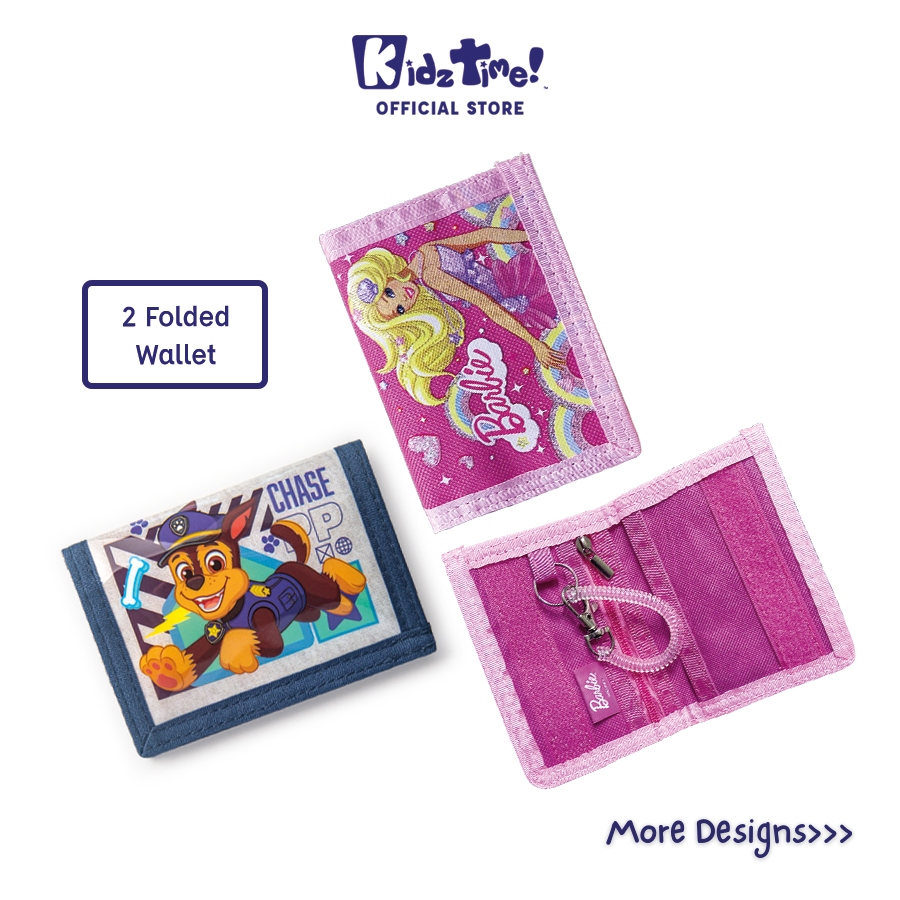 Kidztime Cartoon Character Two Folded Wallet For Kids Children Dompet Kartun Baby Shark Paw ...