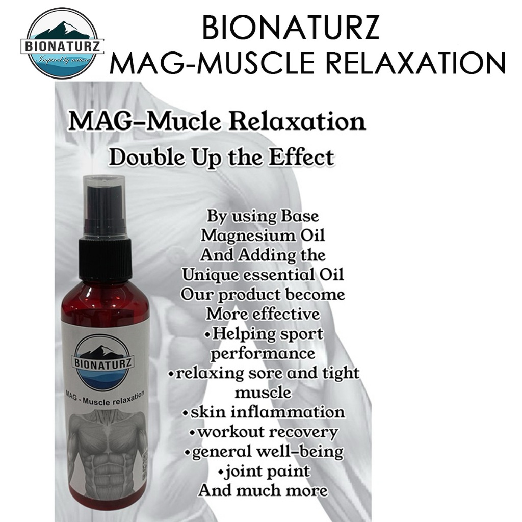 BIONATURZ MAG-Muscle relaxation 100ml spray 100%Natural ingredients ...