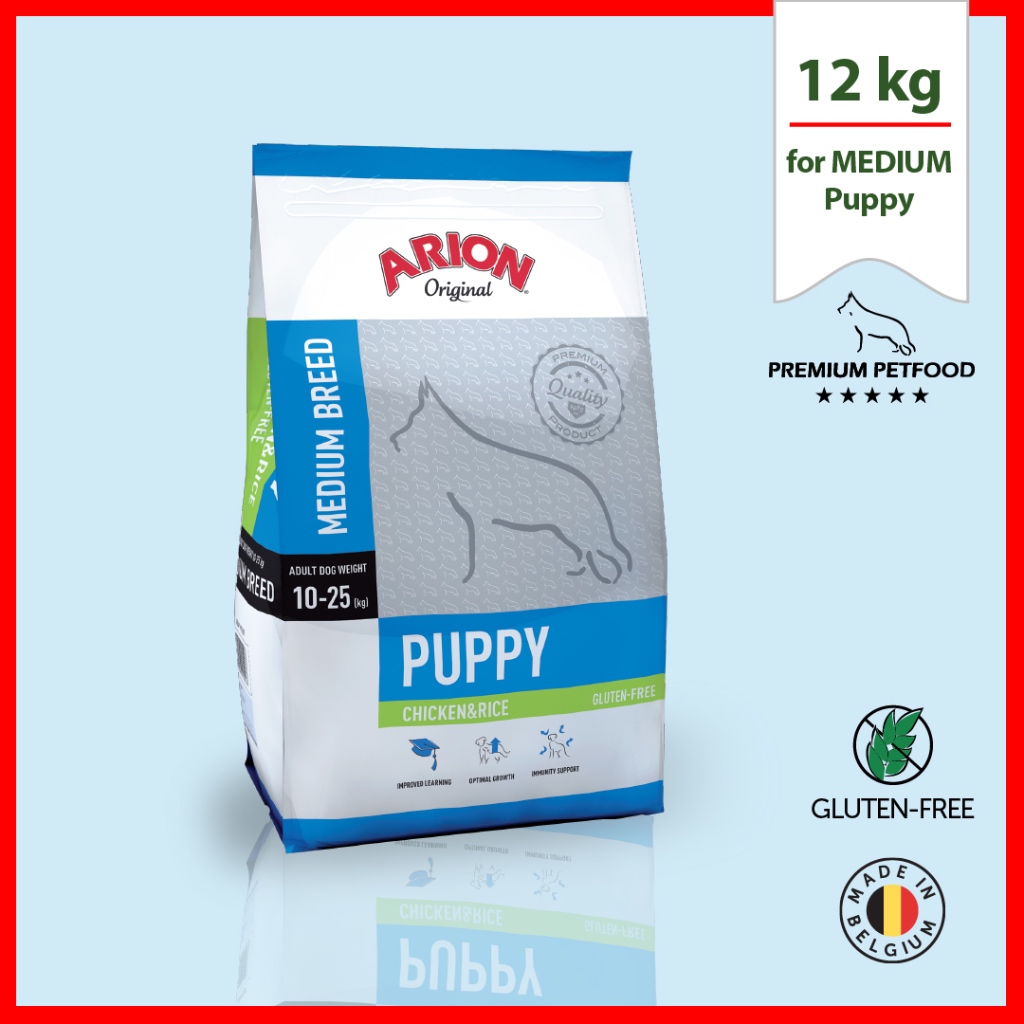 Arion Original Puppy Medium Chicken & Rice Dog Dry Food 12KG | Shopee ...