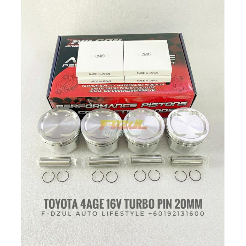 Wilson Engineering Forged Piston Toyota 4AGE 4AGZE 16V Turbo Pin 20MM ...