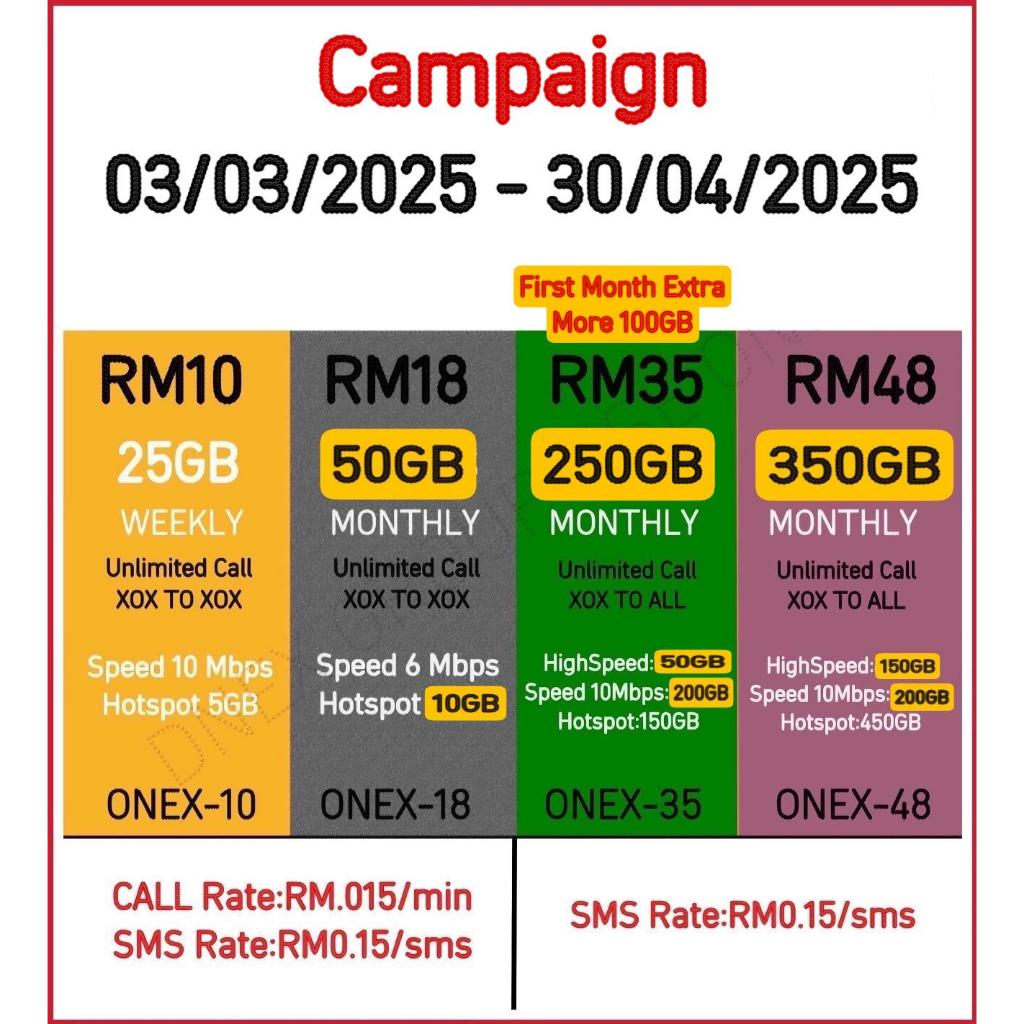 xox onexox new number prepaid or postpaid | Shopee Malaysia
