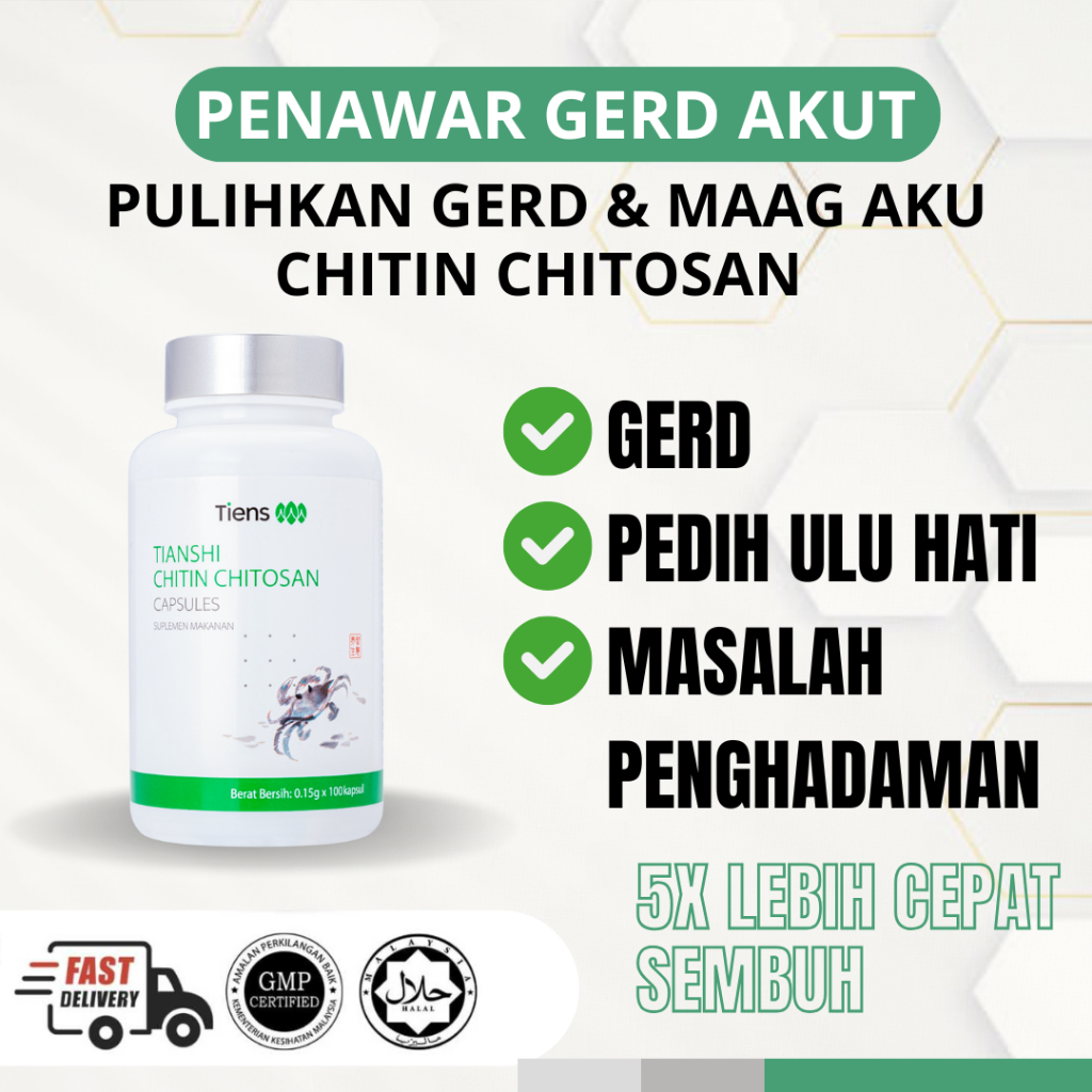 Ubat Gerd Asam Lambung maag akut Supplement Chitin Chitosan Tiens ...