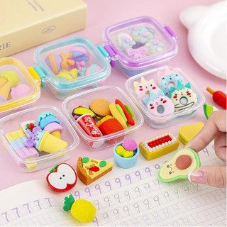 Eraser Mini Boxed Eraser Cute Eraser Simulation Lunch Box Dessert ...