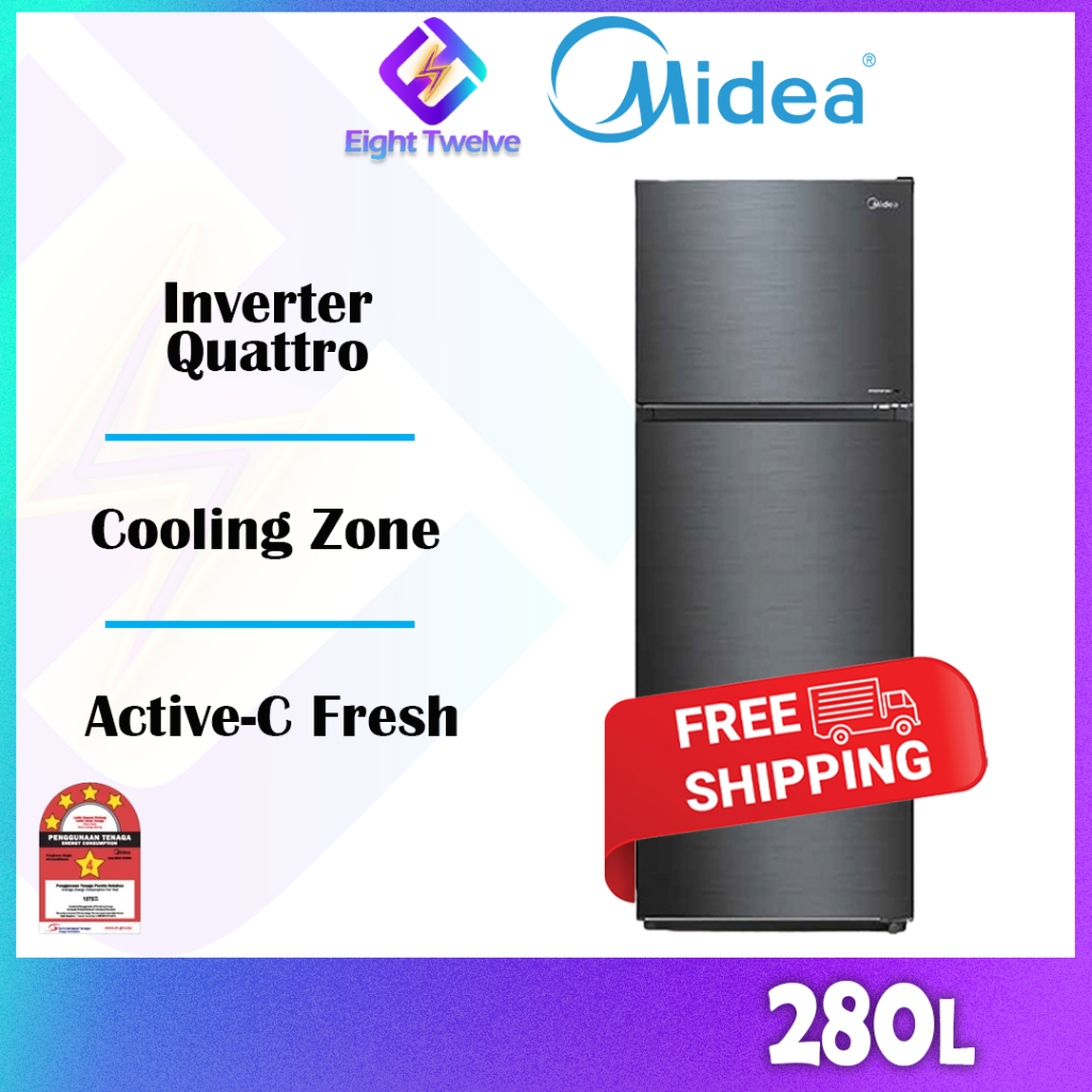 [FREE DELIVERY] MIDEA 200L/240L/280L INVERTER REFRIGDERATOR MDRT268MTB28-MY MDRT307MTB28-MY ...