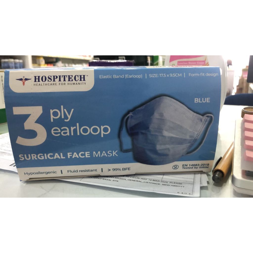 Hospitech Surgical Mask Earloop 100% ORIGINAL MALAYSIA | Shopee Malaysia