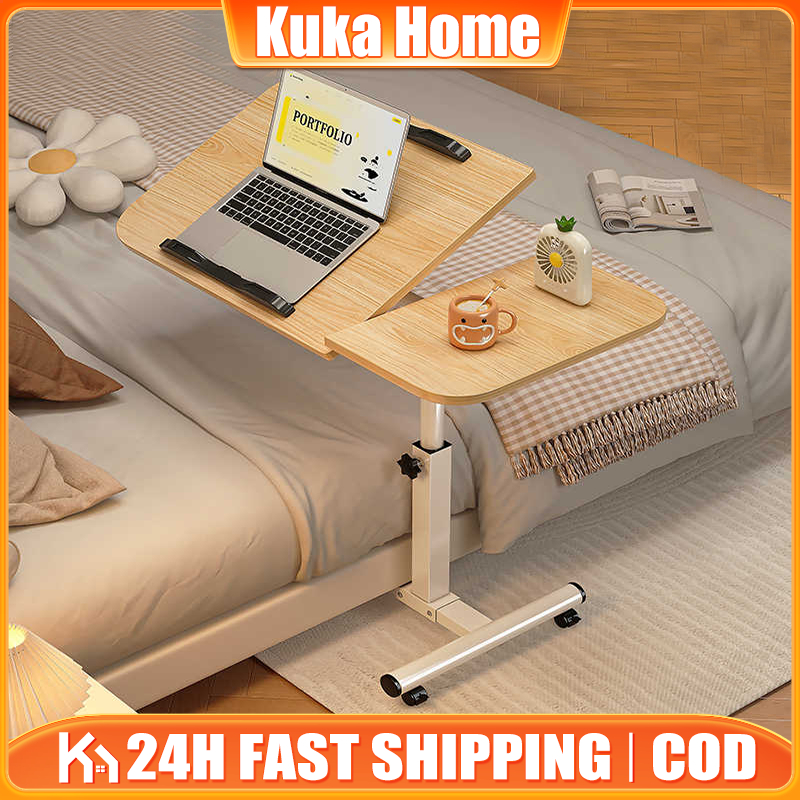 🔥Elevatable Table Meja Belajar Portable Movable Bedside Computer Desk ...