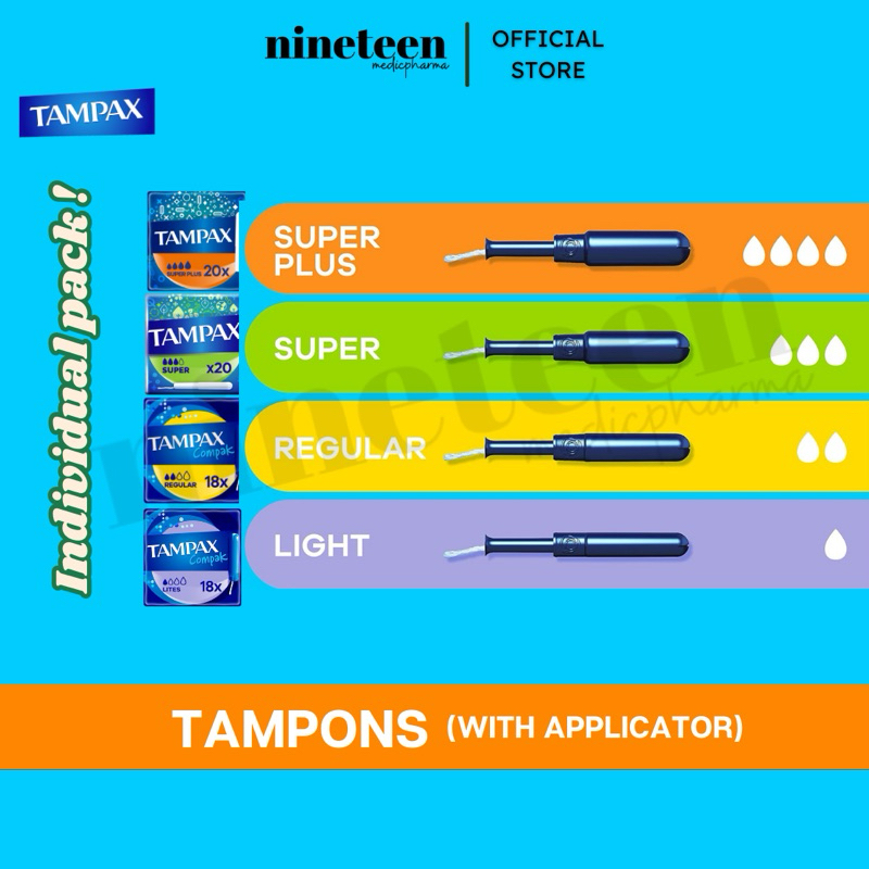 (1 Pc) TAMPAX Compak / Pearl Plastic Applicator Tampons Regular/Super ...