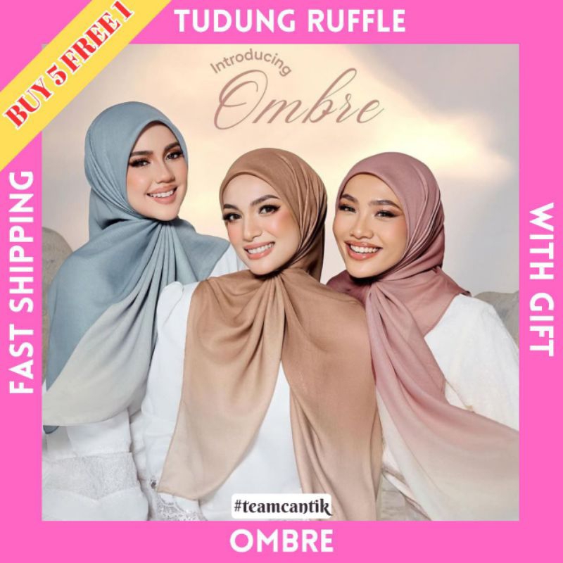 TUDUNG RUFFLE OMBRE SQUARE BLACK LABEL ORIGINAL HQ | Shopee Malaysia