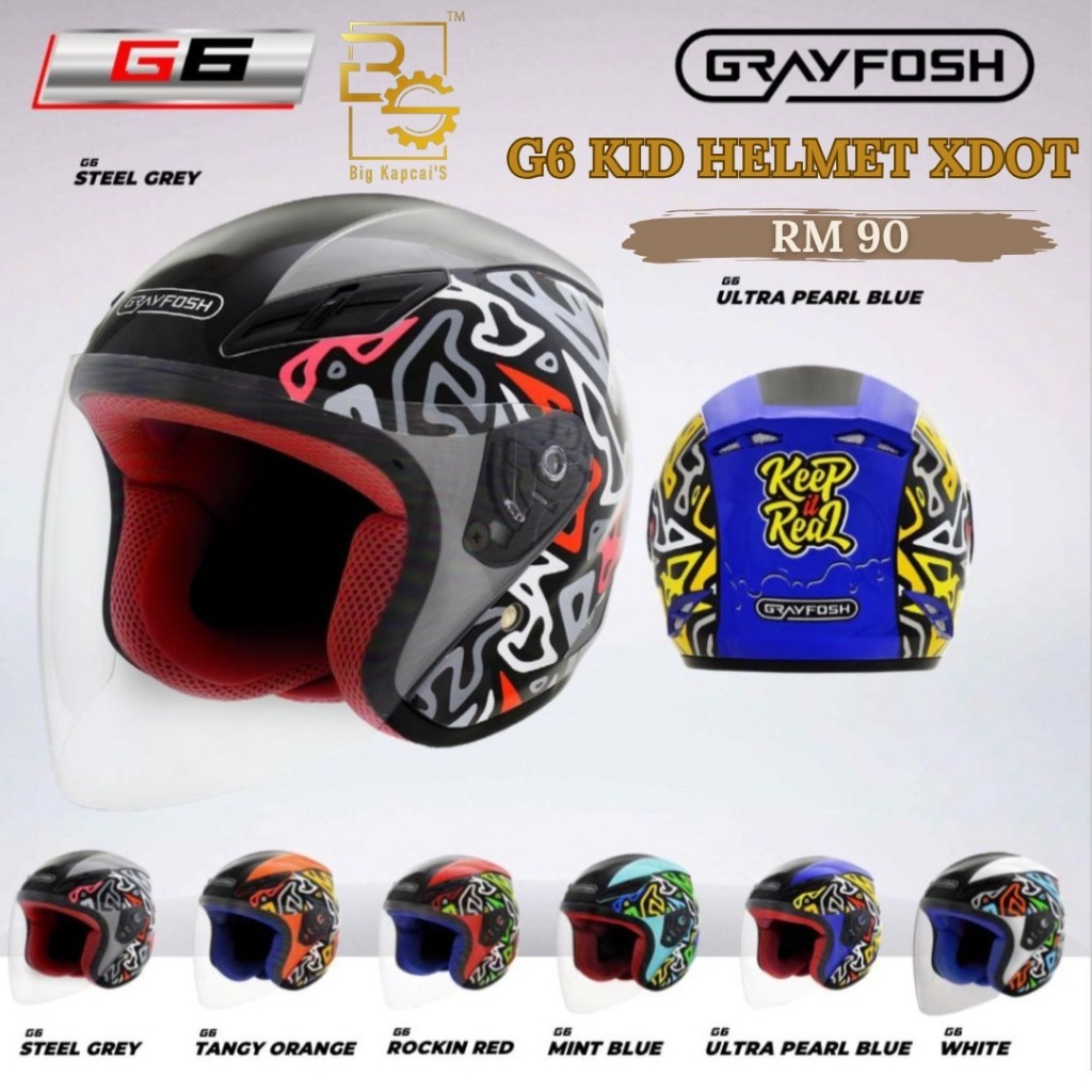G6 KID HELMET PEARL WHITE XDOT | Shopee Malaysia