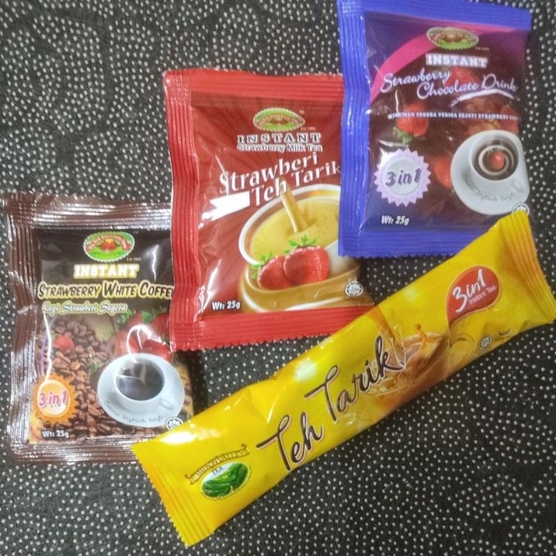 Tea Teh tarik, Premix 3 in 1 strawberry white coffee, chocolate drink ...