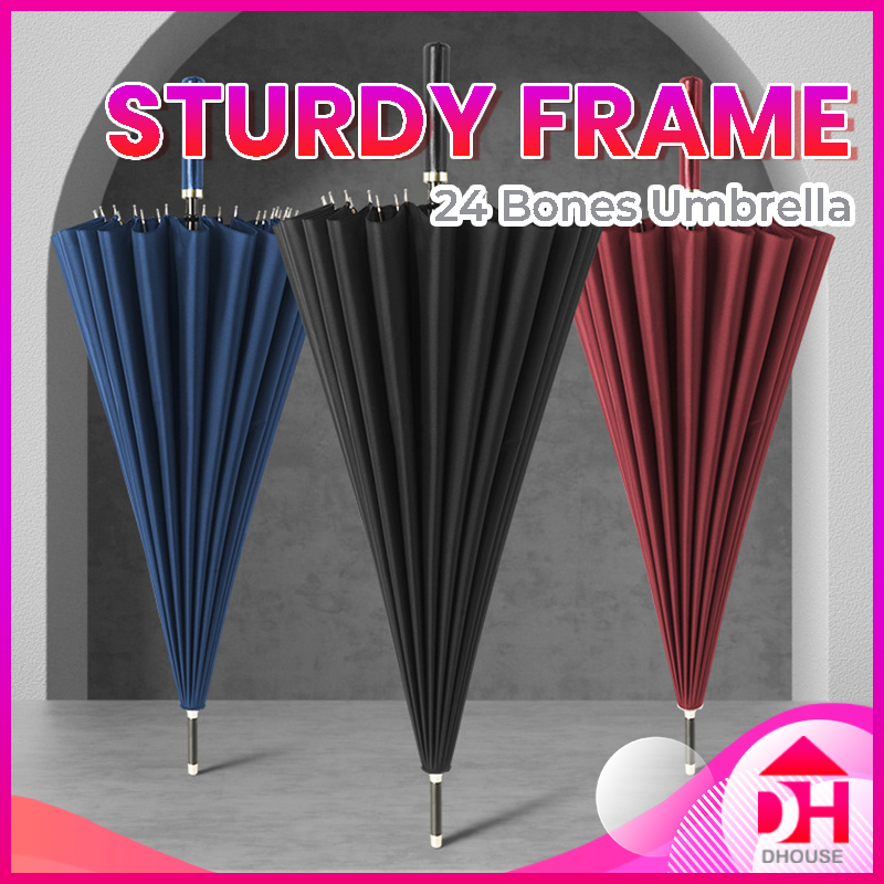 24 Bones Foldable Umbrella Windproof Weatherproof Strong Frame Golf ...
