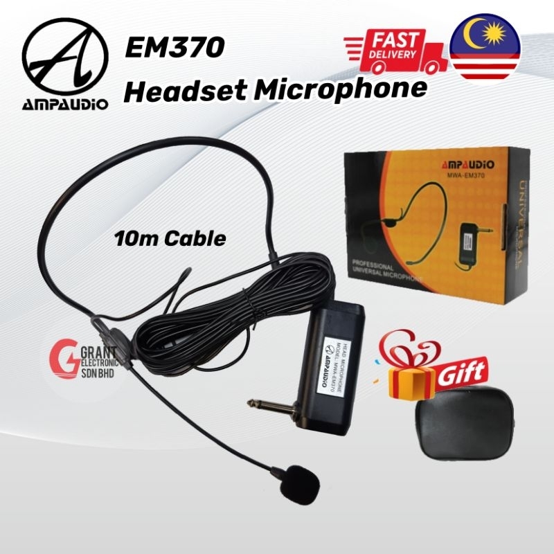 AMPAUDIO EM370 Headset Condenser Microphone Electret Condenser ...