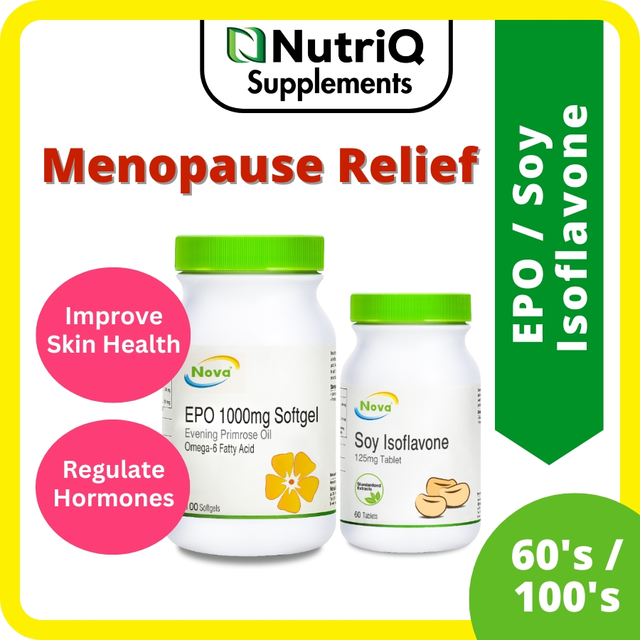 Nova EPO and Soy Isoflavones Menopause Supplements Evening Primrose Oil ...