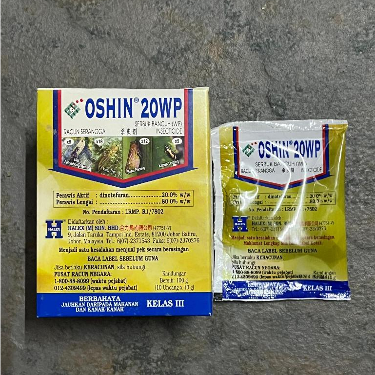 Oshin 20WP (Dinotefuran 20%) Racun 16 Jenis Serangga Insecticide - 10g | Shopee Malaysia