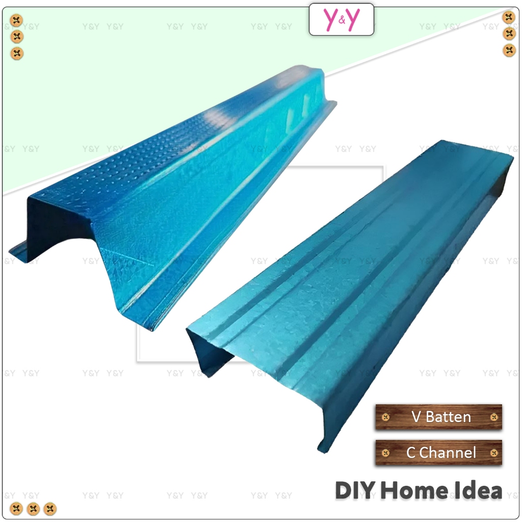 [Short Size] Y&Y Eco Blue Zinc Coating C Channel V Batten / Roofing ...