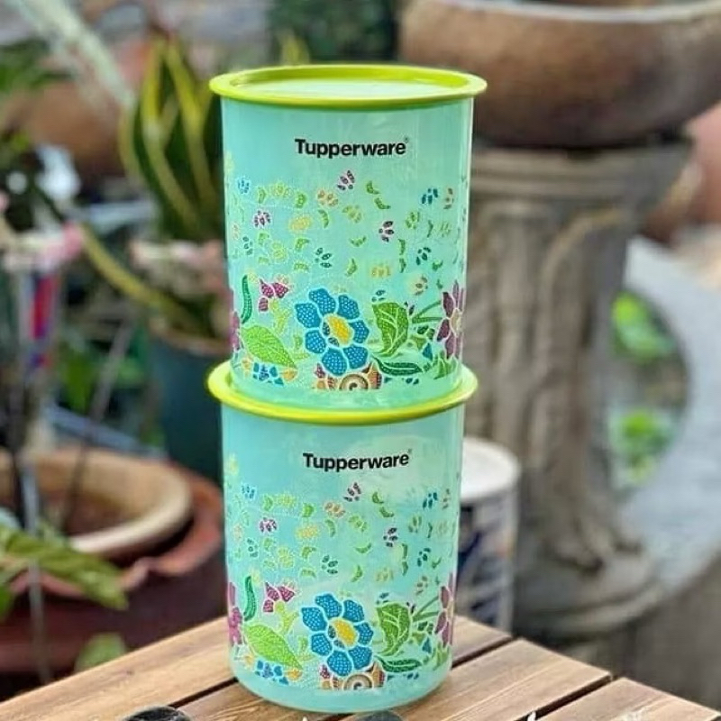 TUPPERWARE BATIK ONE TOUCH CANISTER 2liter (2pcs) | Shopee Malaysia
