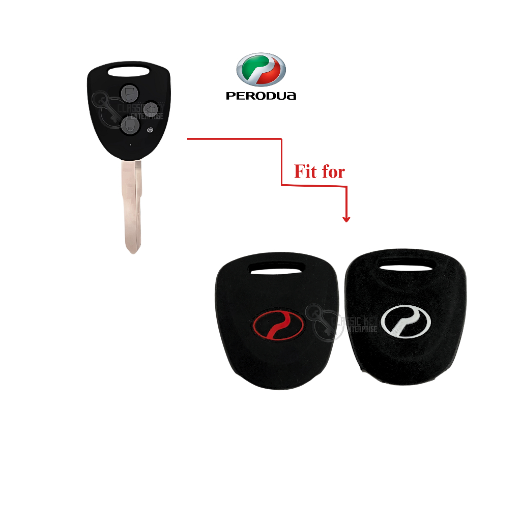 PERODUA Remote Car Key Silicone Cover 3 Buttons BEZZA | AXIA | MYVI ...