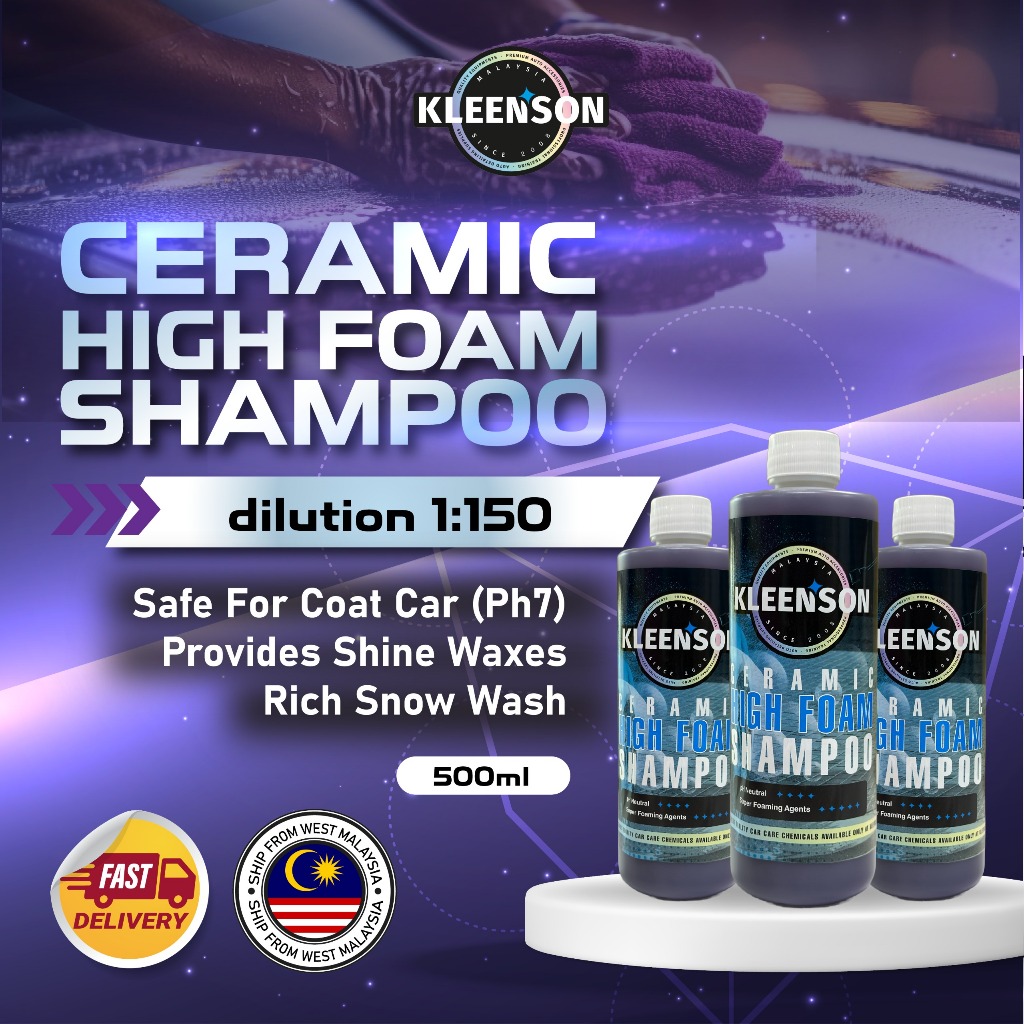 【Kleenson】CFB Ceramic High Foam Shampoo (500ml) | Car Shampoo | Dark ...