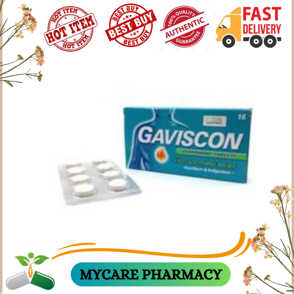 Gaviscon Peppermint Tablet 250mg x 16s (Fast soothing relief from ...