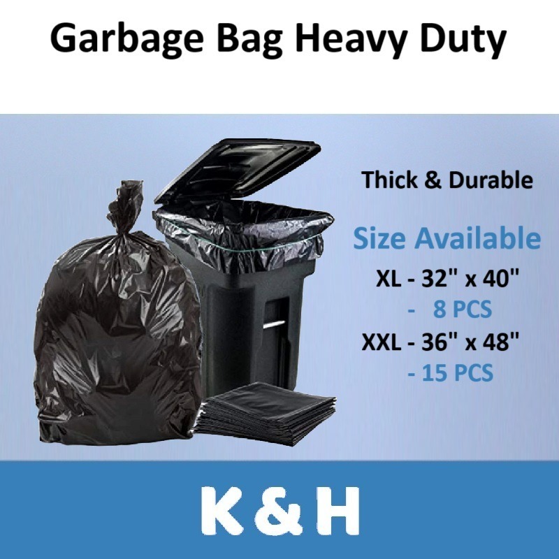 Beg Sampah / Thick Plastic Garbage Bag Black Size Heavy Duty / beg ...