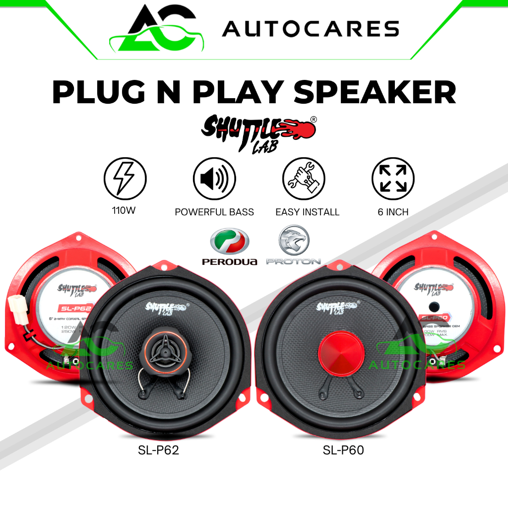 Plug & Play SHUTTLE LAB OEM Speaker Axia Myvi Bezza Saga VVT 6'' 2Way ...