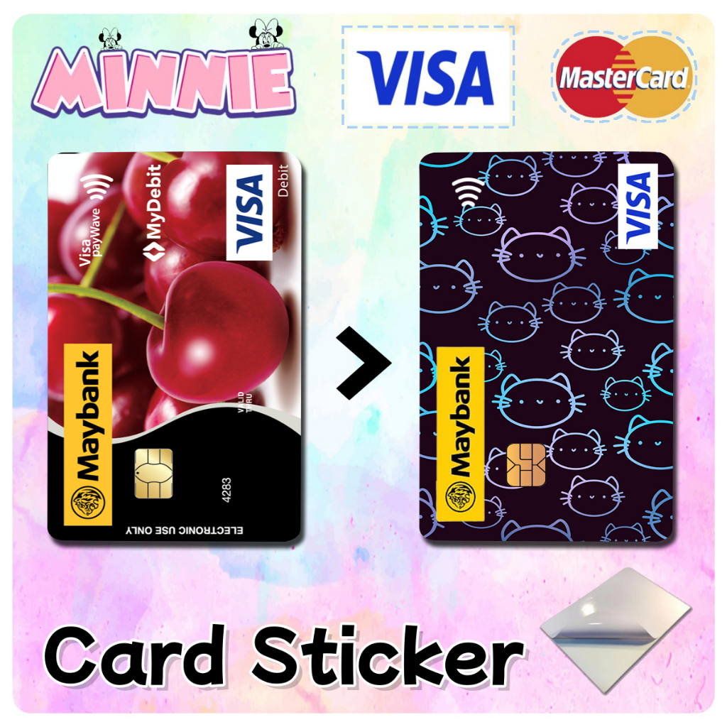 [ Meow Meow ] For BANK Card Sticker Cover / MASTER Card / VISA Card ...
