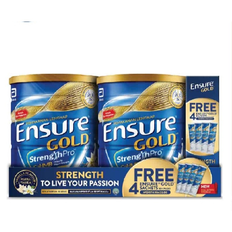 Abbott Ensure Gold 800gm [LIMITED TIME FOC 2XSACHETS] Vanilla/Wheat/Coffee (Exp 06/2026 ...