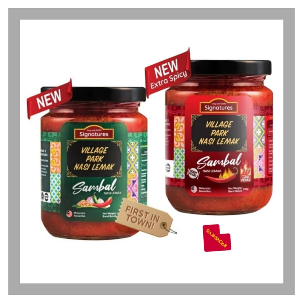 Village Park Nasi Lemak Sambal & Extra Spicy 225g – Authentic Malaysian Sambal Paste | Ready to ...