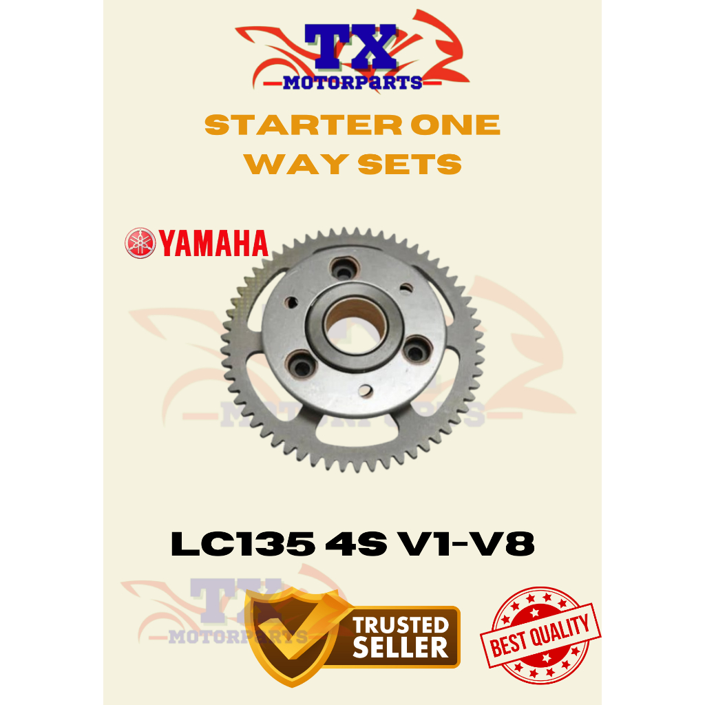STARTER ONE WAY SETS YAMAHA LC135 V1/V2/V3/V4/V5/V6/V7/ LC135 5S/ Y15ZR V1/V2/ FZ150 | Shopee ...
