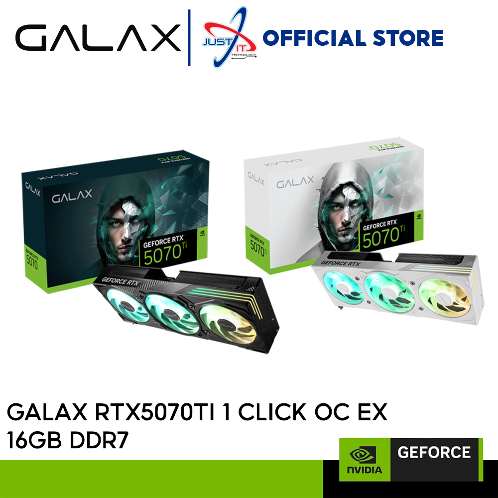 GALAX GeForce RTX 5070 Ti EX GAMER 1 CLICK OC 16GB GDDR7 BLACK / WHITE GRAPHICS CARD ...