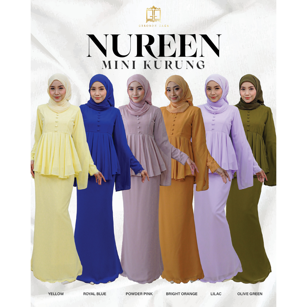 Mini Kurung Nureen By GEROBOK GAGA Chiffon Series S-XXL | Shopee Malaysia