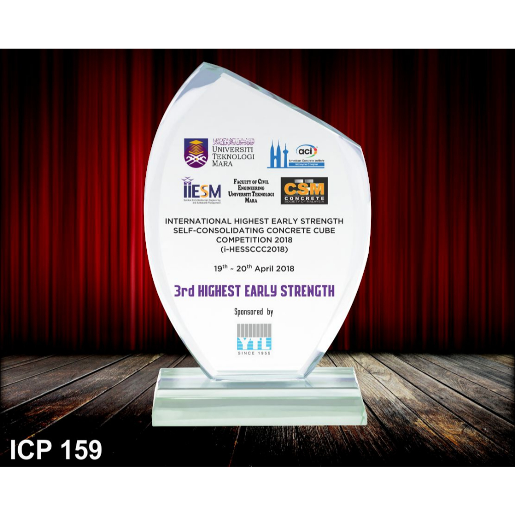 APPRECIATION PLAQUE, VIP PLAK, ICP 159 CRYSTAL PLAQUE (48 HOURS ...