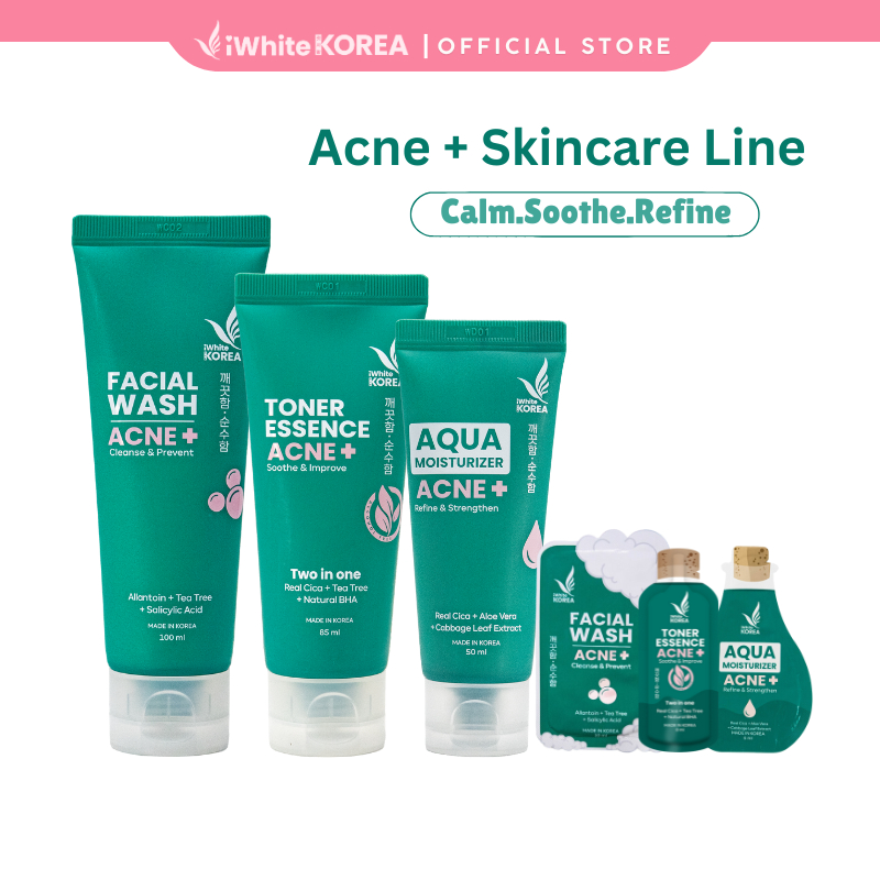iWhite Korea Acne+ Facial Wash/Toner Essence/Aqua Moisturizer | Shopee ...