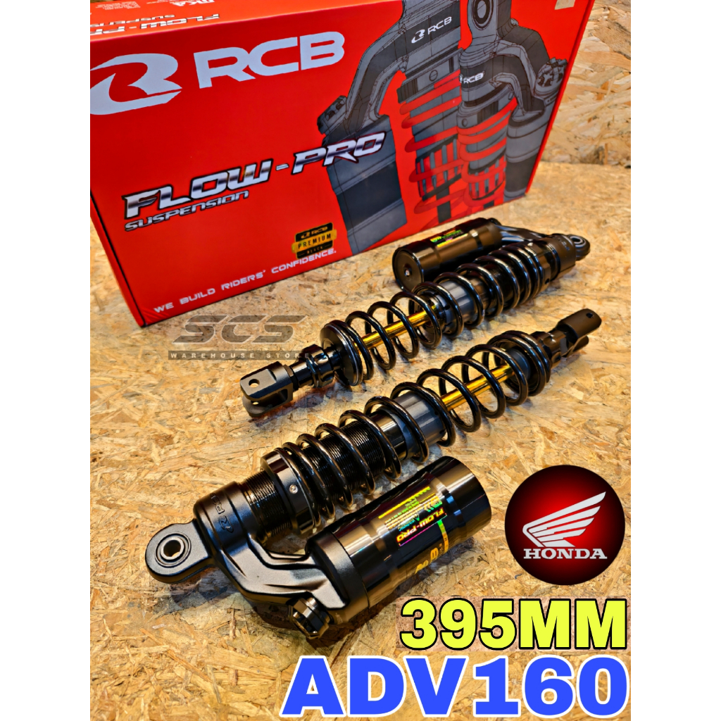 RCB FLOW PRO Series Absorber Honda ADV160 395mm Black Gold Accessories ...