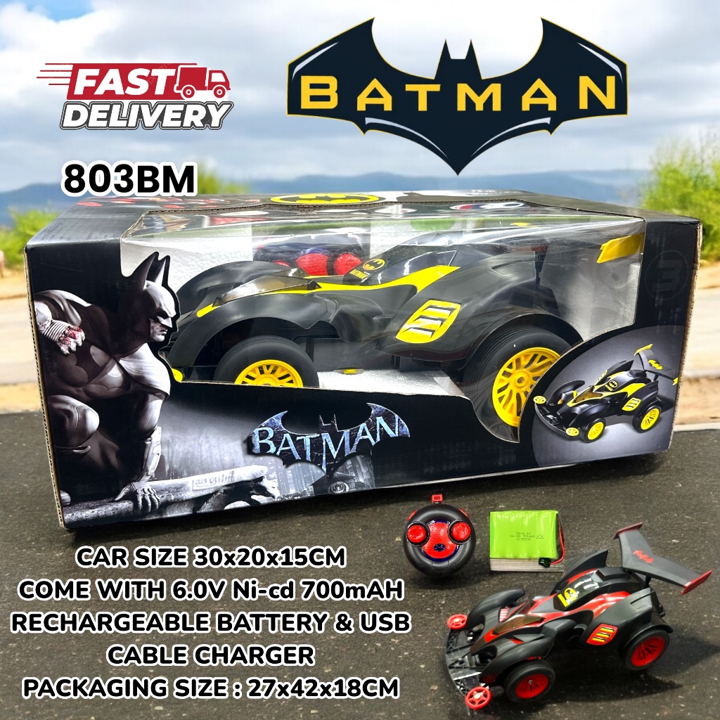 RC CAR BATMAN REMOTE CONTROL RECHARGEABLE BOY TOYS VEHICLE BEST GIFT ...