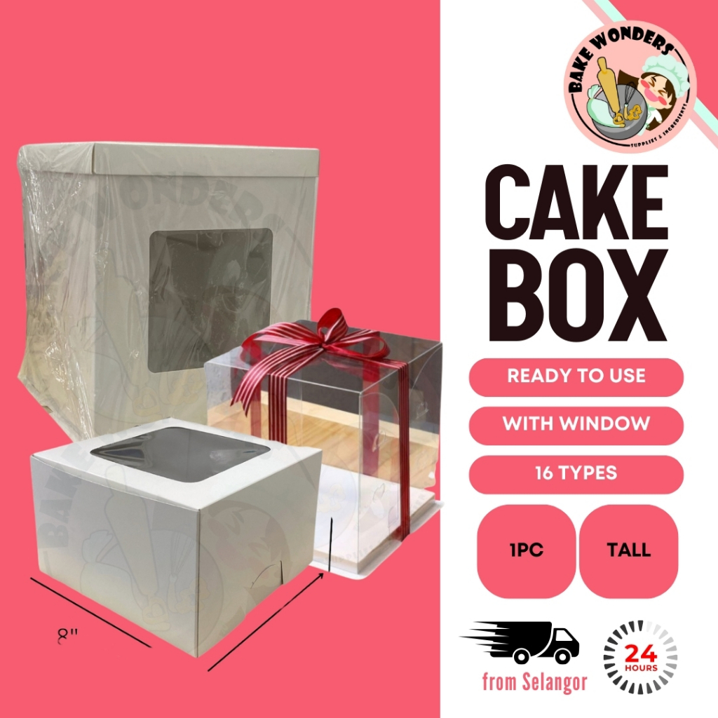 Cake Box Colour/Kotak Kek Color/蛋糕盒/ Tall Cake Box/ Deep Cake Box/ Pink ...