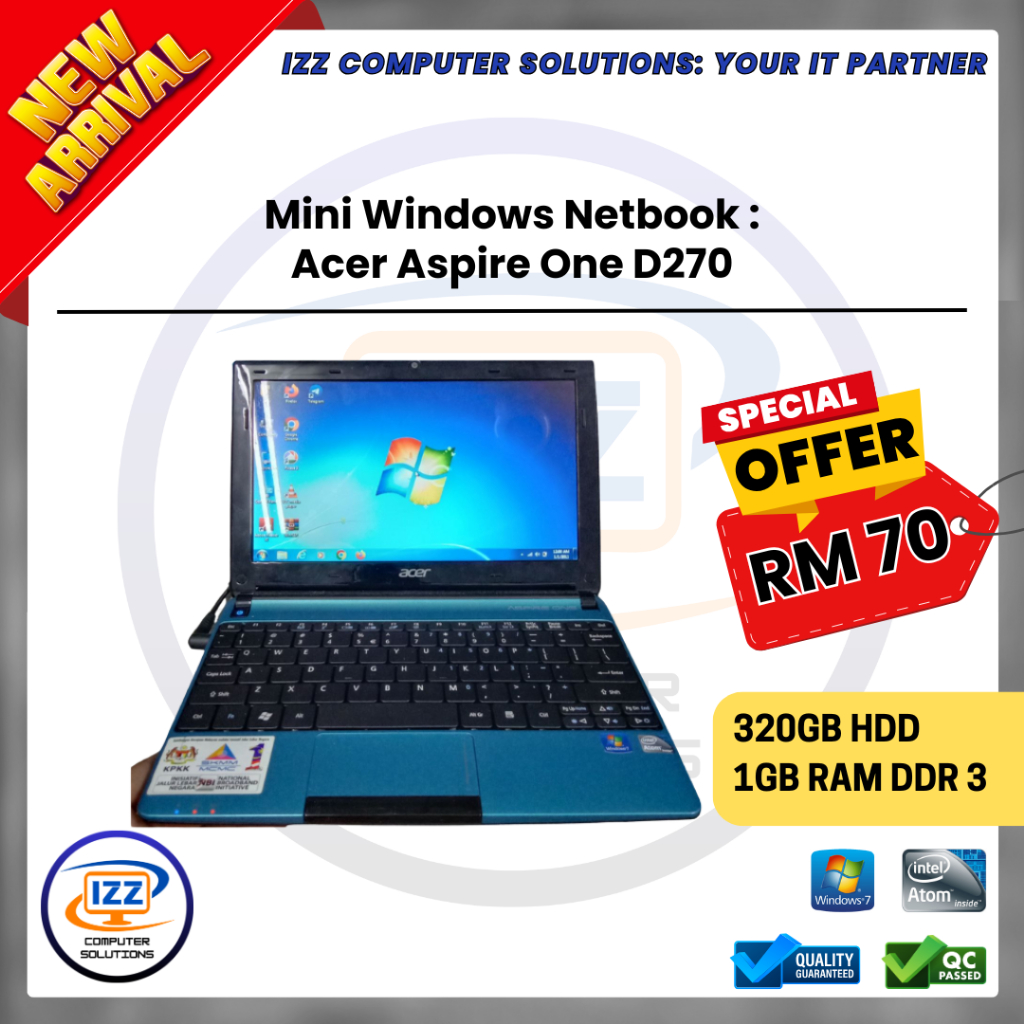 Netbook Mini: Acer Aspire One D270 | Used Netbook | Used Laptop ...