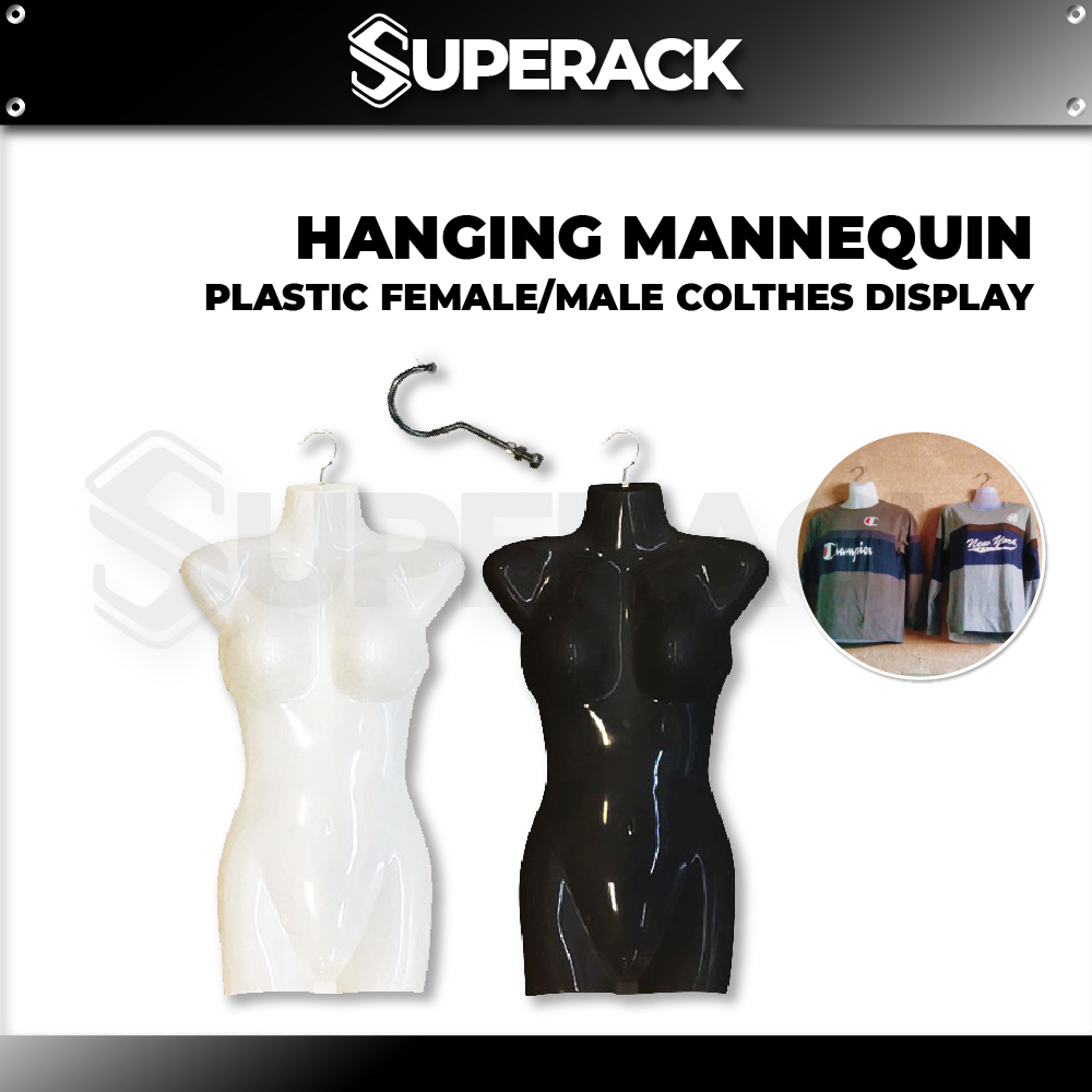 SUPERACK Plastic Female and Male Hanging Mannequin For Clothes Display ...