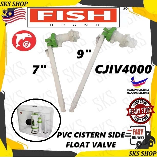 100% ORIGINAL CJ FISH Brand PVC Side Inlet Float Valve/Pelampung Tangki ...