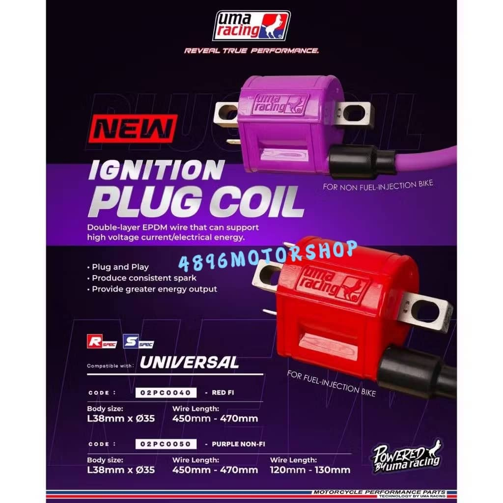 100% ORIGINAL PLUG COIL UMA RACING FUEL INJECTION / CARBURETOR Y15 Y16 ...