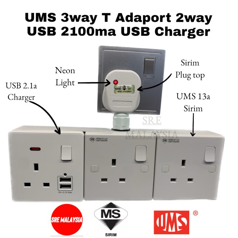 3500w Heavy Duty 2G 3G 4G Usb or Multi T-Adaport Extension Socket Wall ...