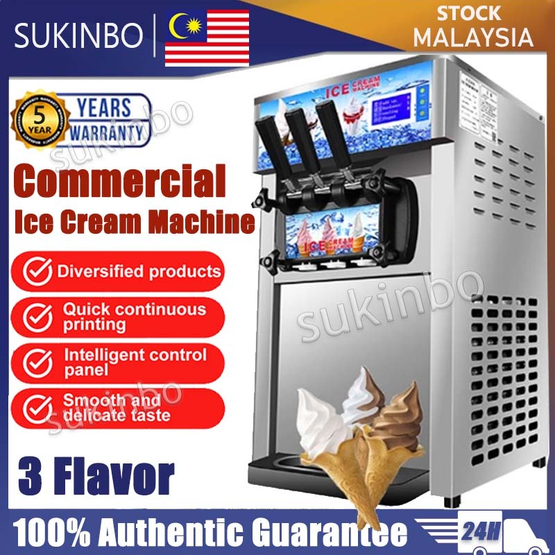 SUKINBO Commercial 3 Flavor Ice Cream Machine 12L Milk Tea Shop Special ...