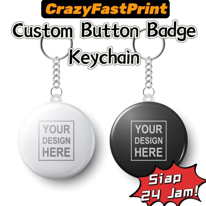 SIAP 24 JAM Custom Button Badge Keychain Mirror Printed Personal ...