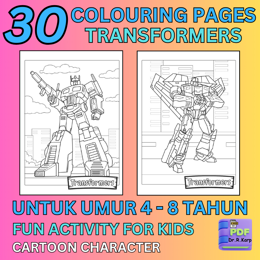 [PDF] 30 Cute Transformers Kids Printable Colouring Coloring Pages ...