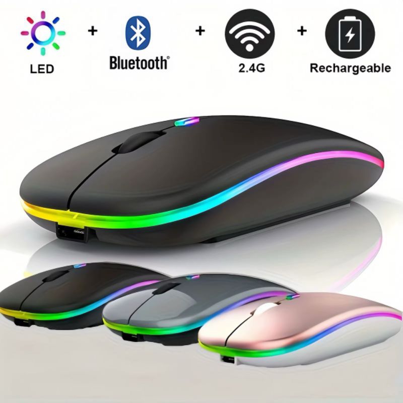 (RK Tech) Wireless Mouse Bluetooth and 2.4GHz Dual Modes Rechargeable ...